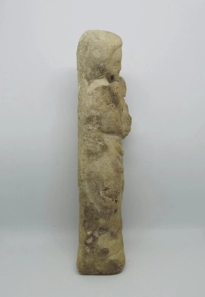 14th Century Limestone Mary & Jesus Carved Figure - Sally Antiques