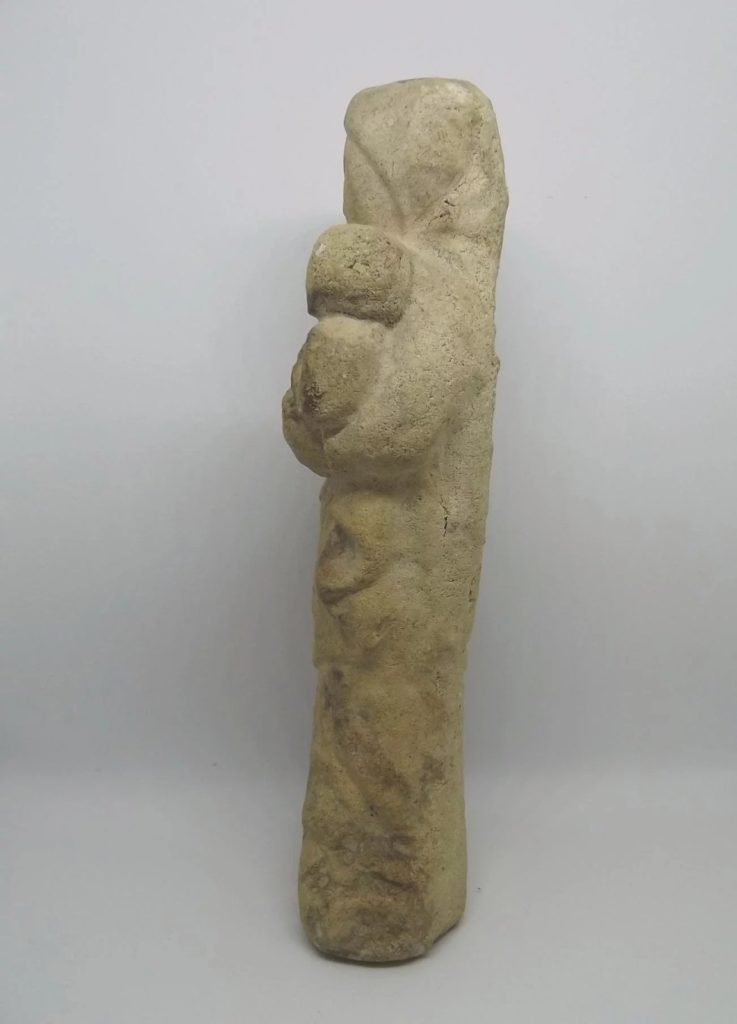14th Century Limestone Mary & Jesus Carved Figure - Sally Antiques