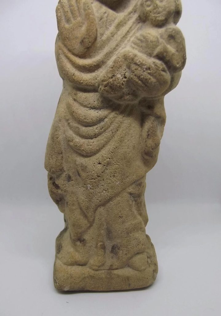 14th Century Limestone Mary & Jesus Carved Figure - Sally Antiques