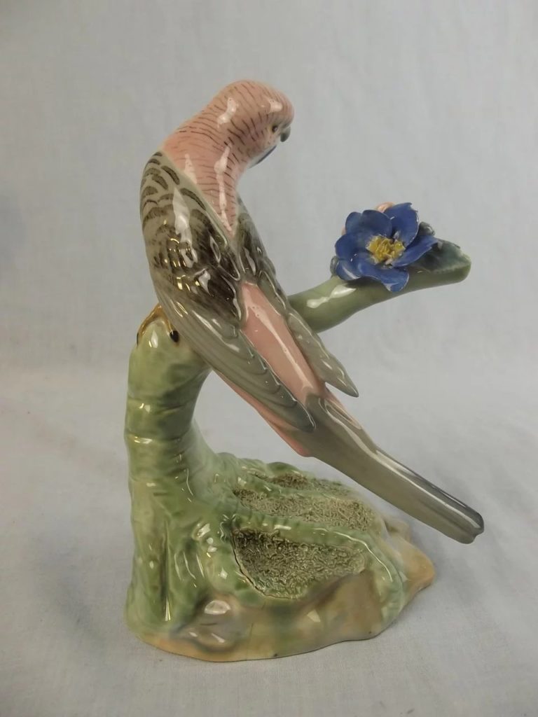 1930's Wade Underglazed Faust Lang Model Of A Budgerigar - Sally Antiques