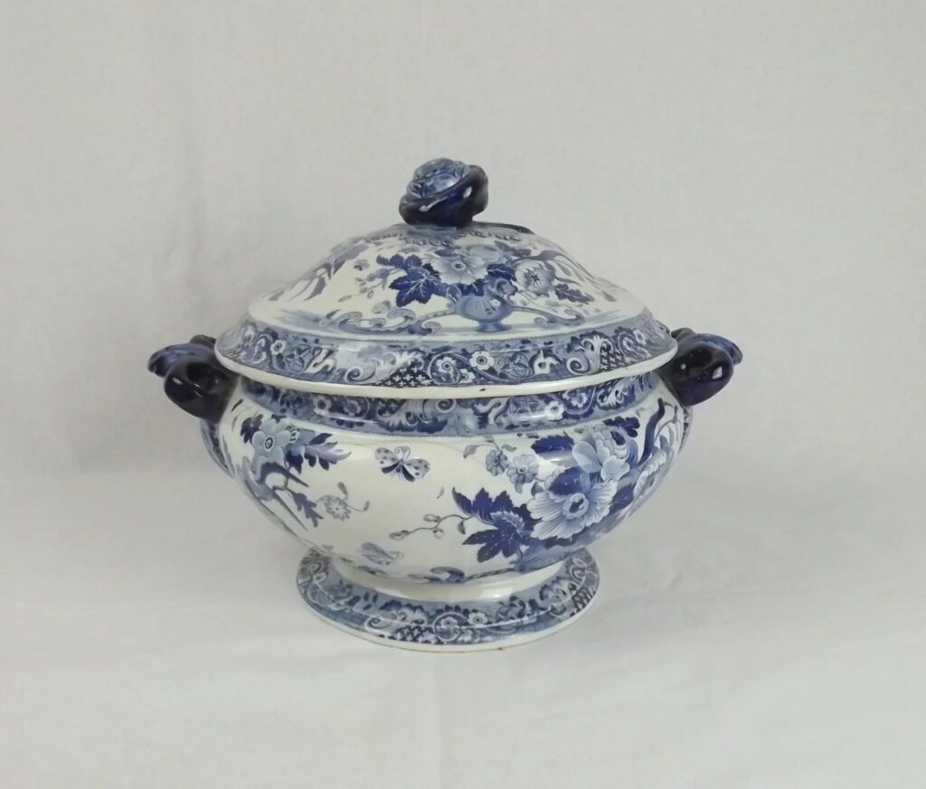 19th Century Pearlware Pottery Tureen With Cover #2 - Sally Antiques