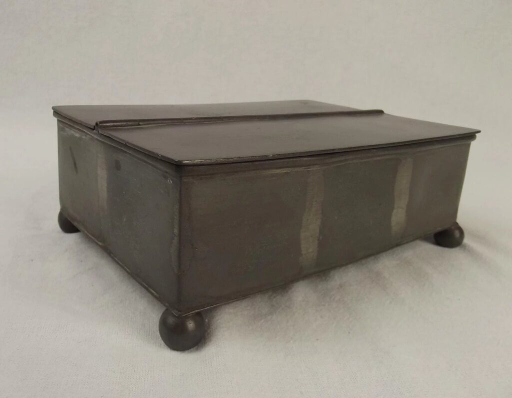 19th Century Pewter Box With Double Hinged Lid - Sally Antiques
