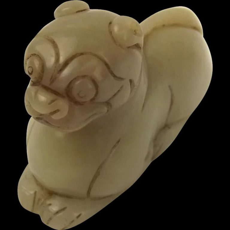 Chinese Ching Dynasty Nephrite Jade Tiger - Sally Antiques