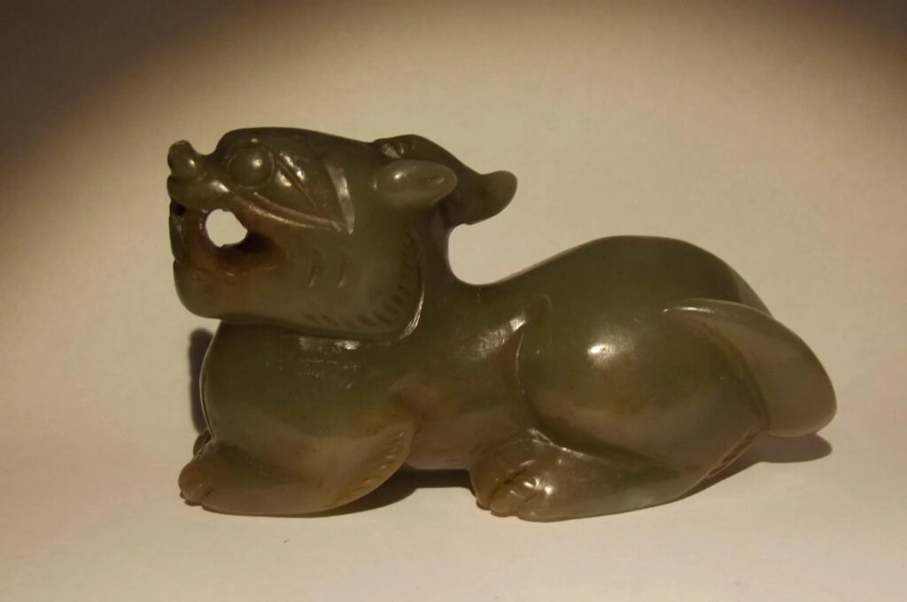 Chinese Nephrite Jade Carving Of A Mythical Pei-Yao #1 - Sally Antiques