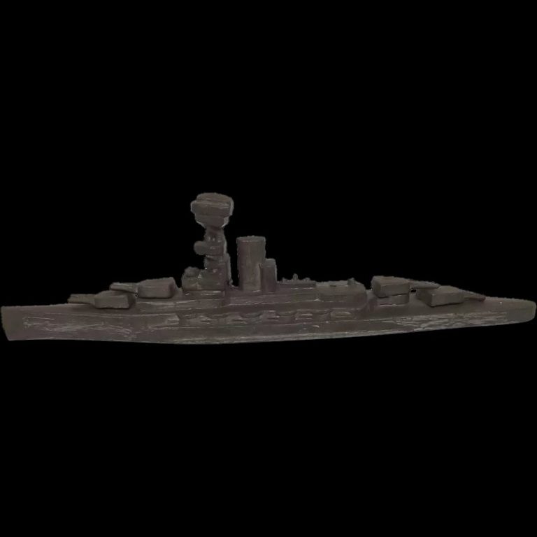 Circa WW2 Lead Battleship Made On Board - Sally Antiques