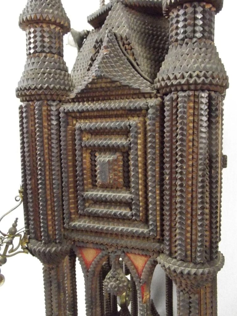 Early 20th Century Tramp Art Pendulum Clock - Sally Antiques