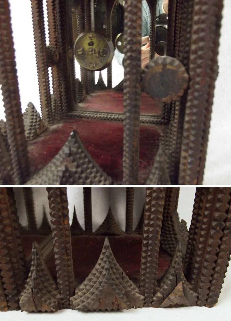 Early 20th Century Tramp Art Pendulum Clock - Sally Antiques