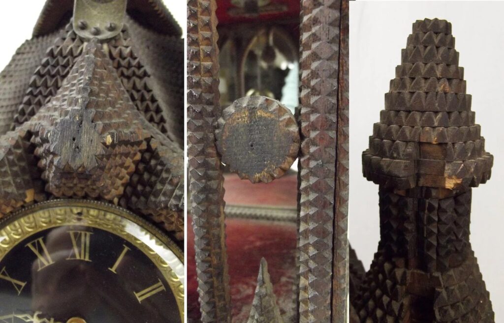 Early 20th Century Tramp Art Pendulum Clock - Sally Antiques