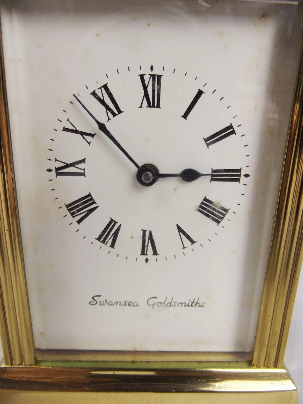 Gilt Brass Carriage Clock By Swansea Goldsmiths - Sally Antiques