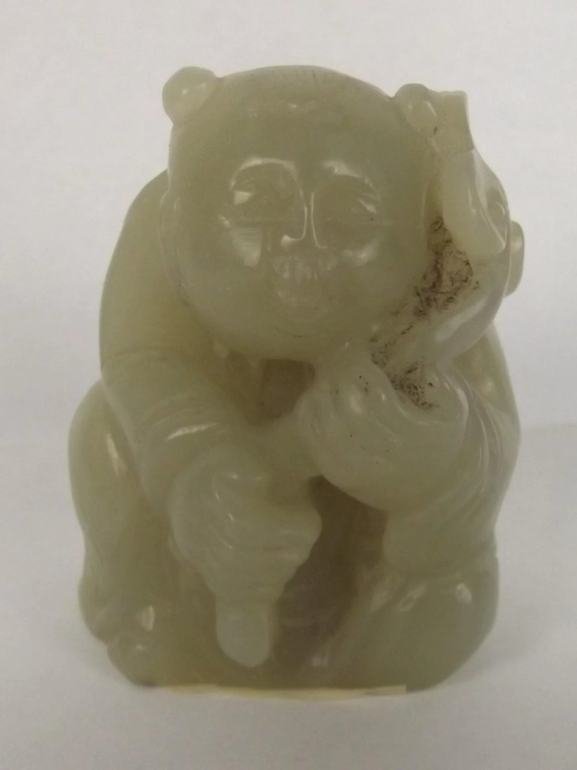 Miniature Little Boy Nephrite Jade Sculpture - Sally Antiques
