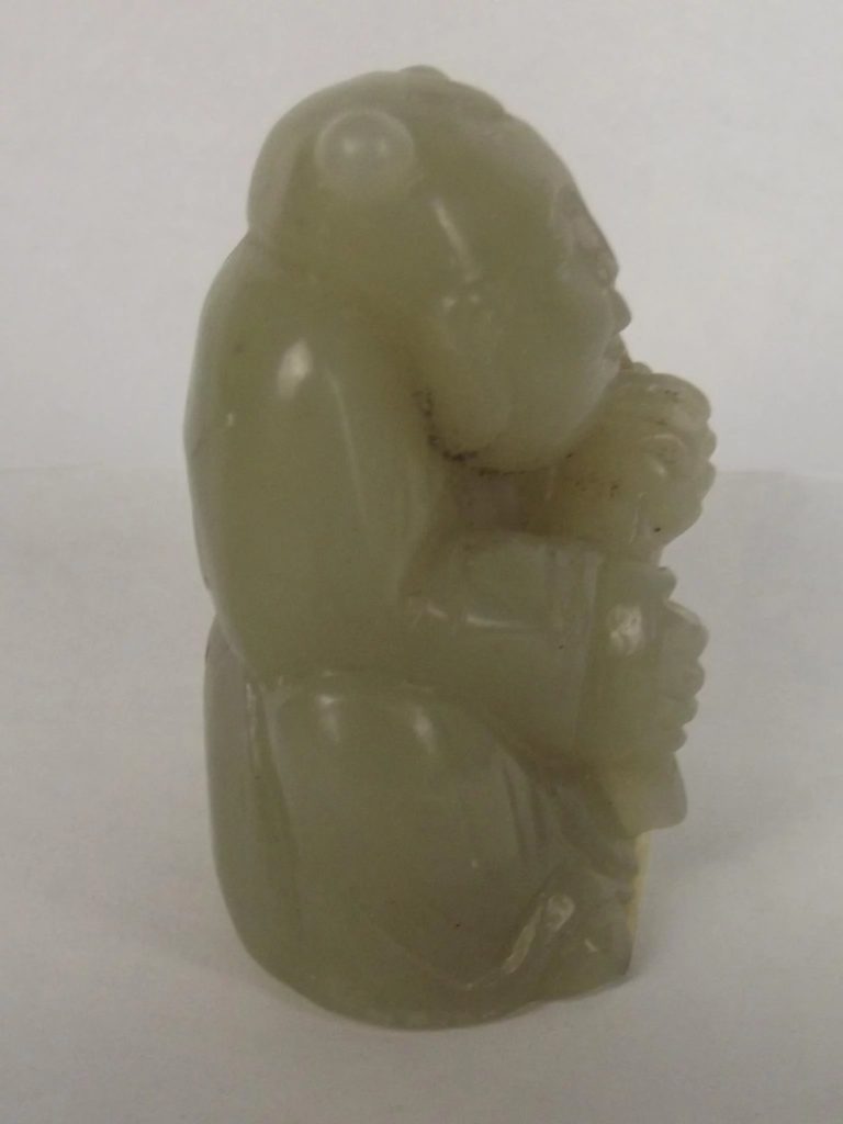 Miniature Little Boy Nephrite Jade Sculpture - Sally Antiques