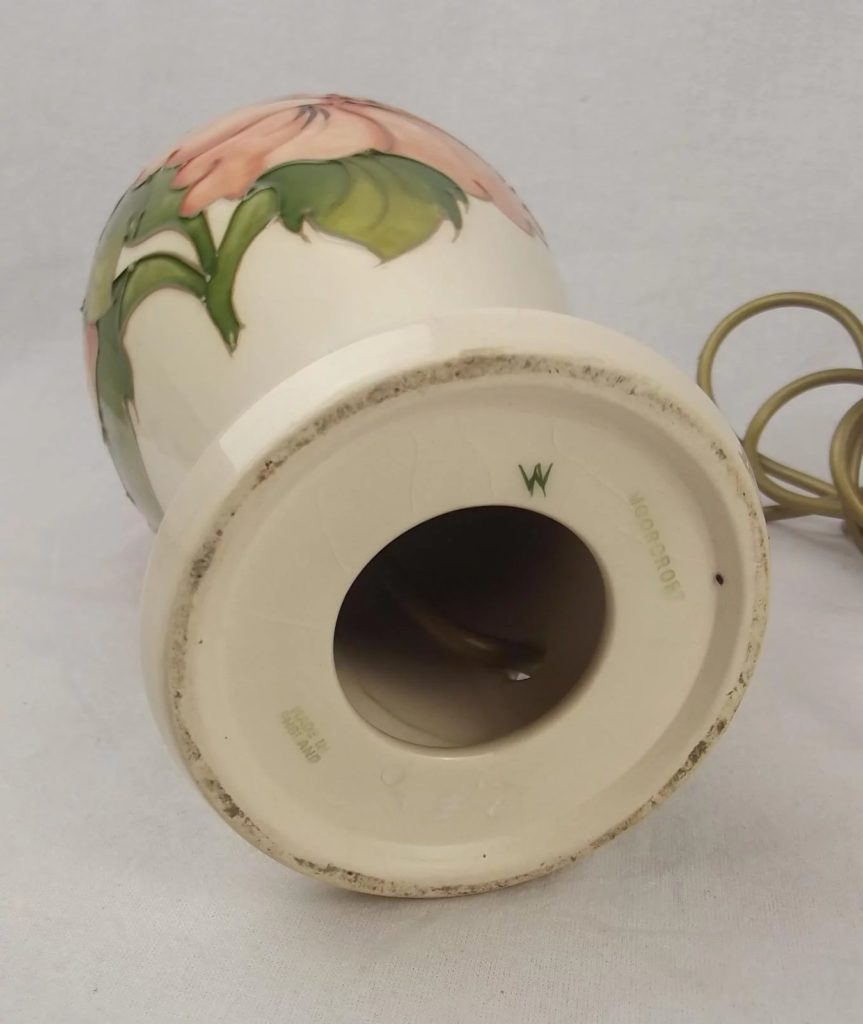 Moorcroft Hibiscus Pattern Large Ceramic Lamp Base #2 - Sally Antiques