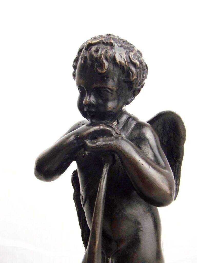 Pair Of Late Victorian Bronze Cherub Figures - Sally Antiques