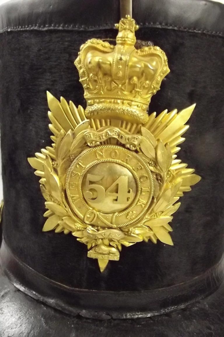 Pre 1855 Albert Pattern Officers Shako 54th West Norfolk Regt Of Foot ...