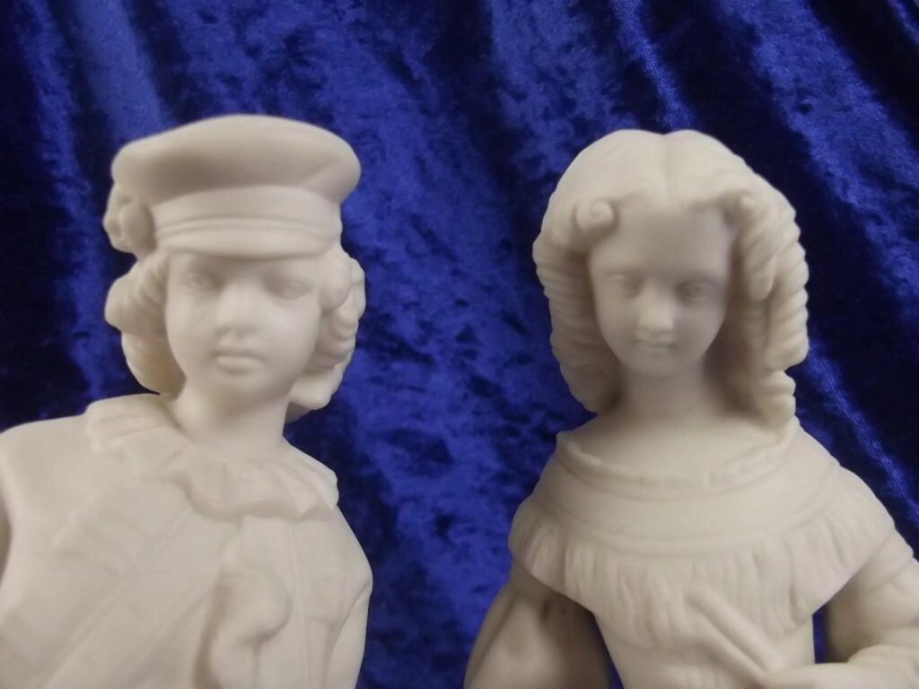 Victorian Pair Of Parian Ceramic Figures Of Children - Sally Antiques