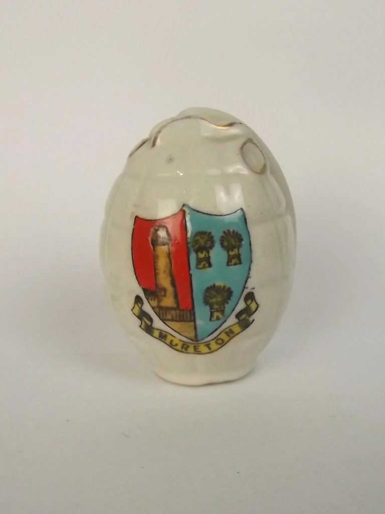 WW1 Waterfall Heraldic Crested China Tank - Filey - Sally Antiques