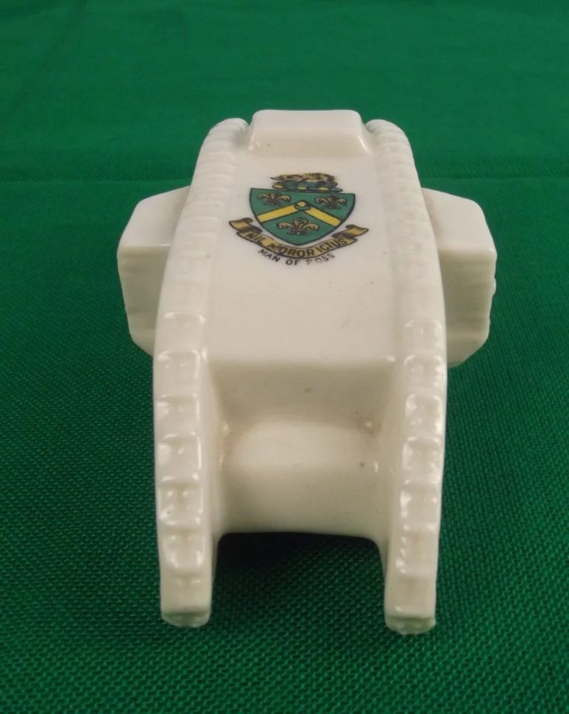 WW1 Goss Crested China British Tank - Man of Ross - Sally Antiques