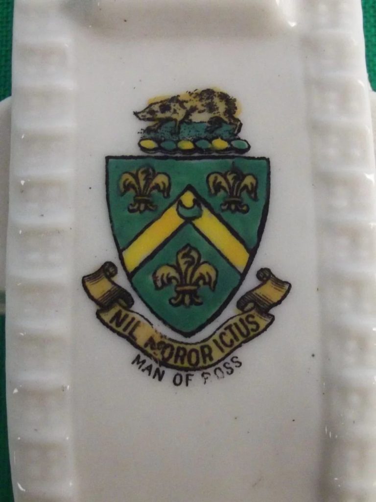 WW1 Goss Crested China British Tank - Man of Ross - Sally Antiques