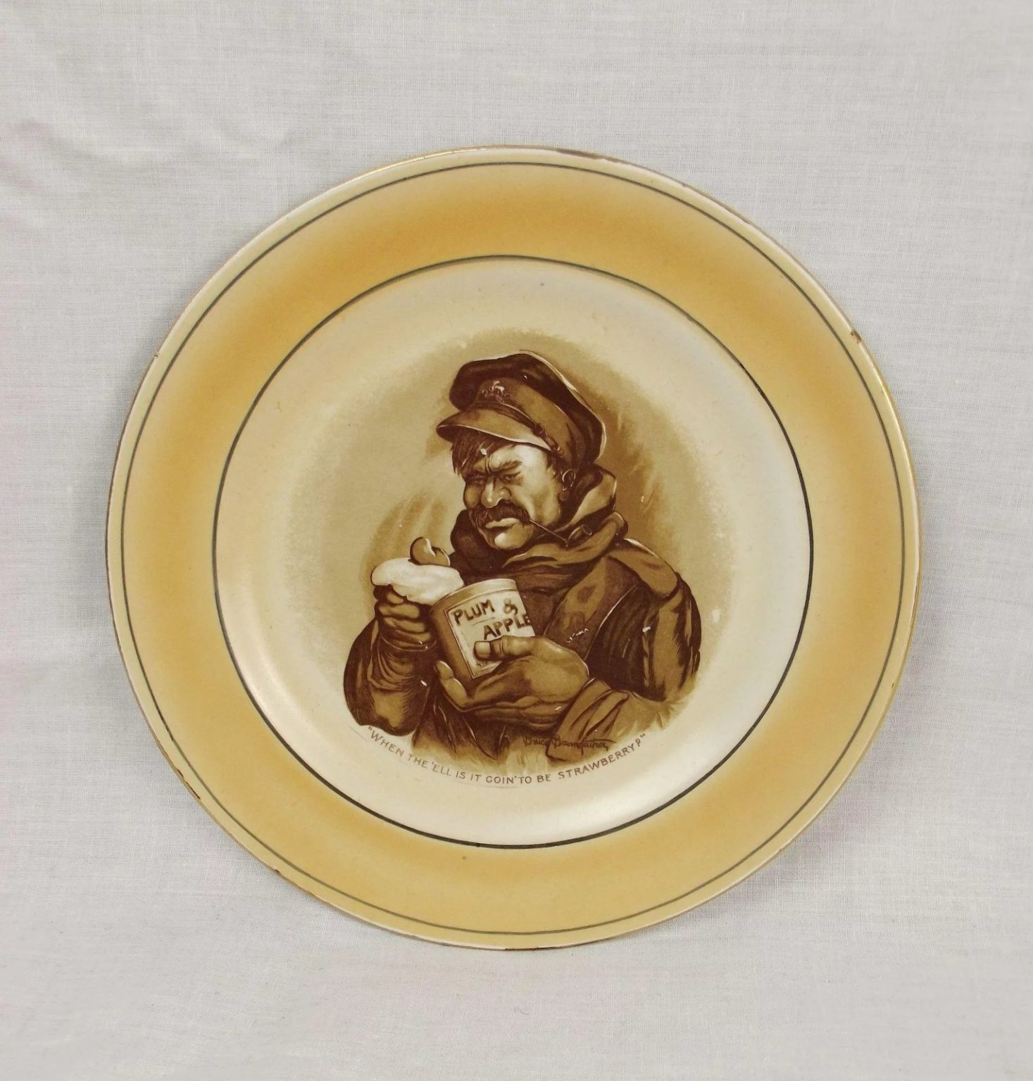 WW1 Grimwades Bruce Bairnsfather Old Bill Plate - Sally Antiques