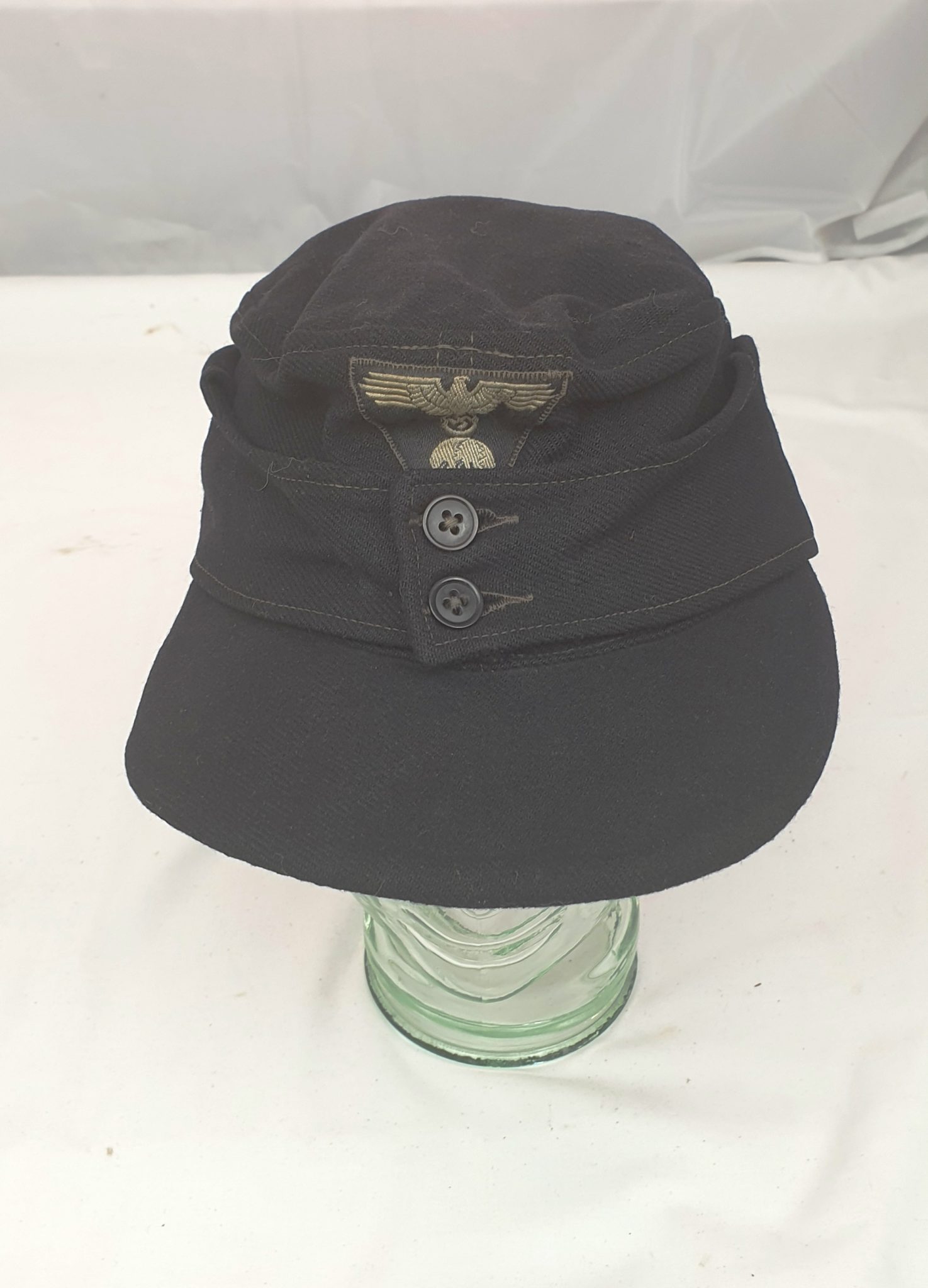 Waffen-SS Black Visor Cap - Sally Antiques