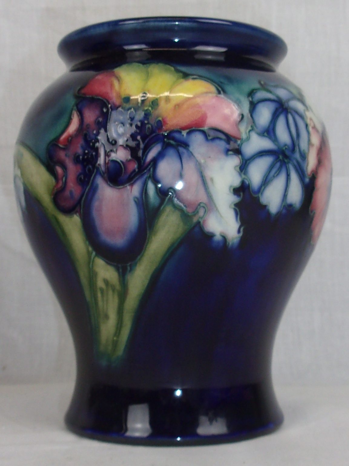 1930's William Moorcroft Orchid Pattern Squat Balluster Form Vase ...