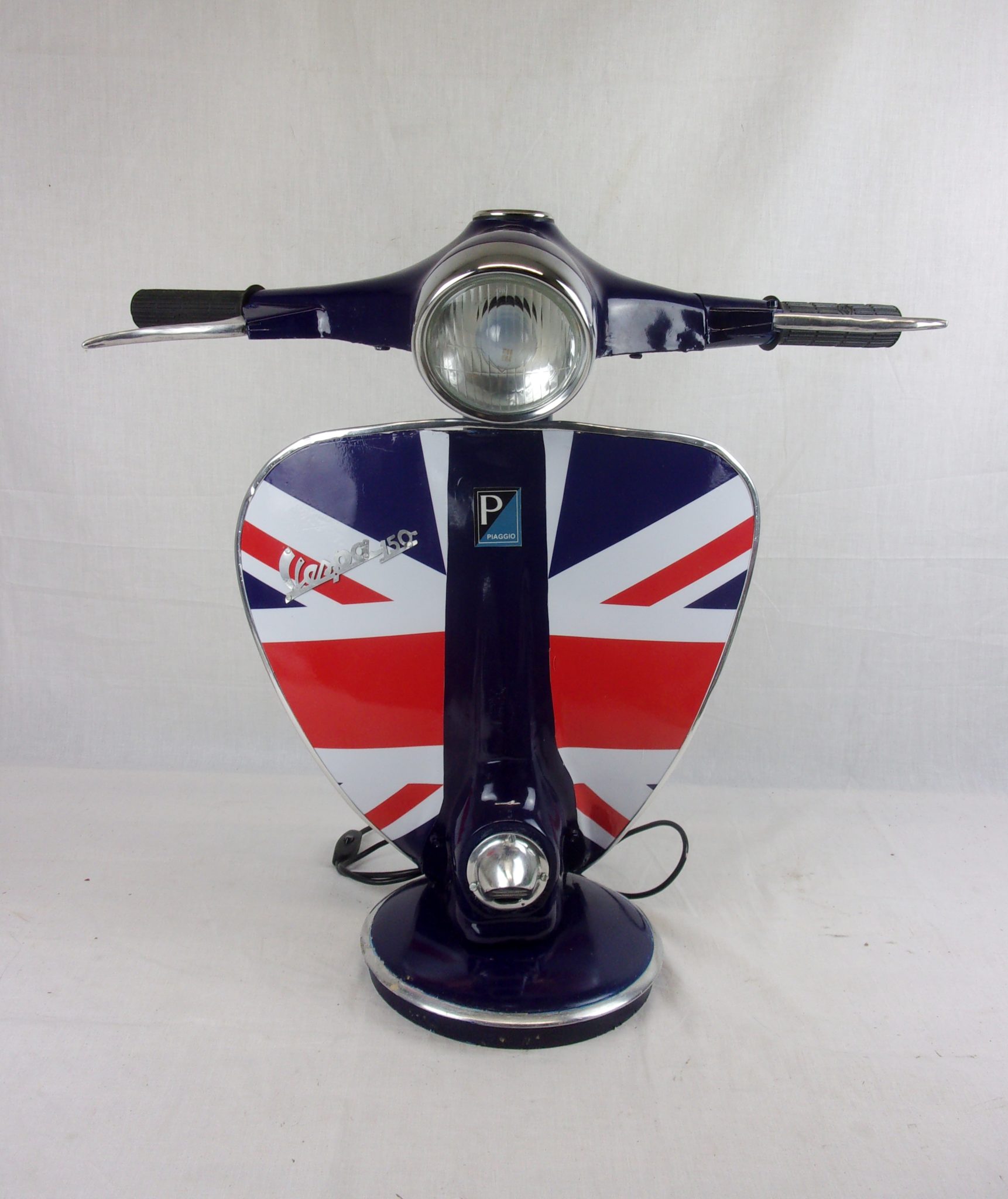 Upcycled Vintage Vespa 150 Union Jack Scooter Lamp - Sally Antiques