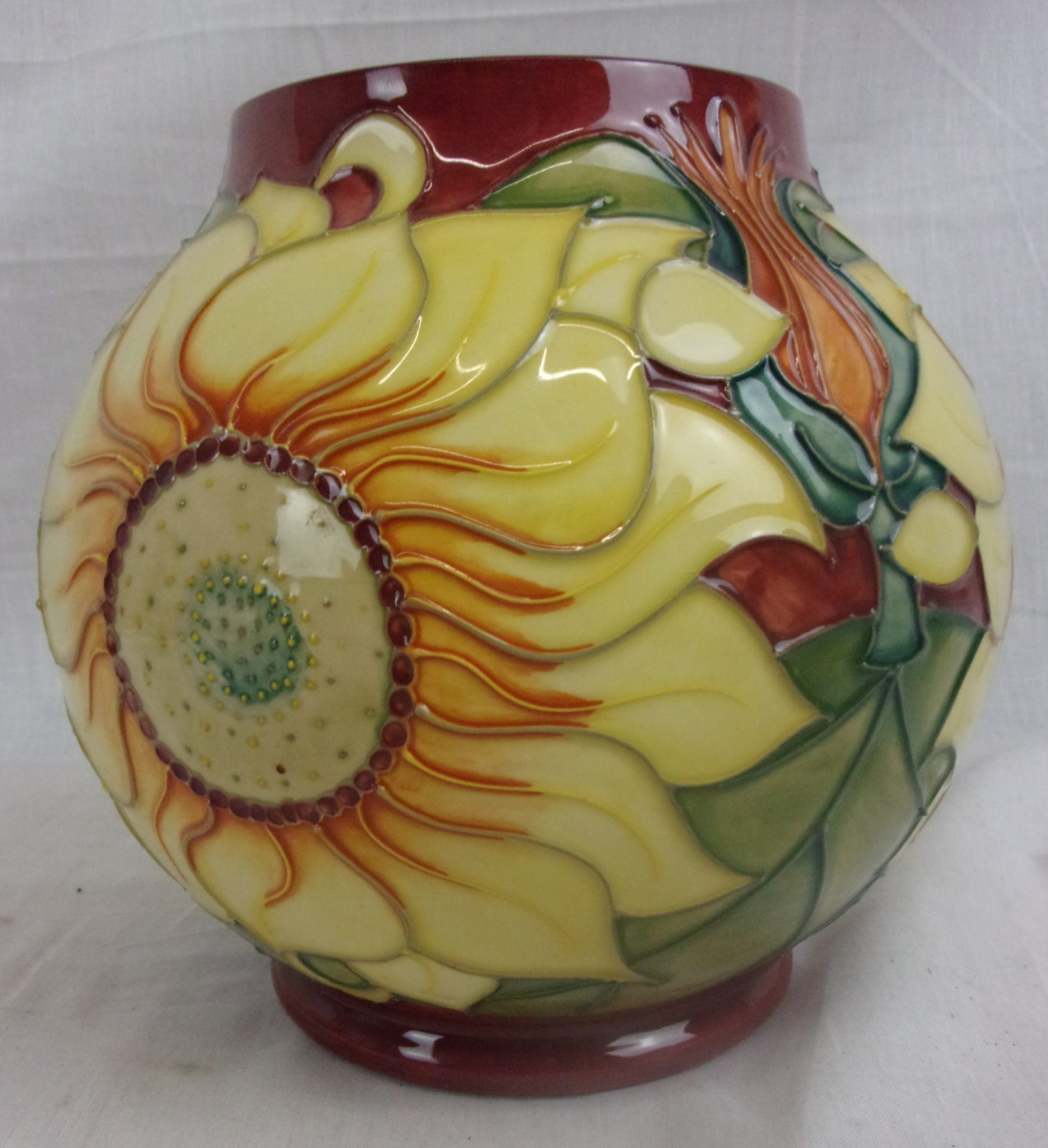 Moorcroft Sunflower Globular Vase - Sally Antiques