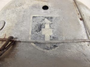 M40 German re-enacting Winter Cammo Helmet by Quist - Sally Antiques