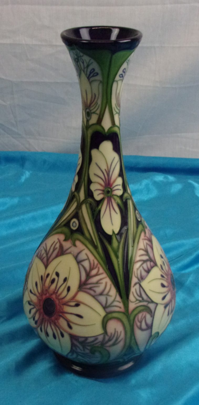 Tall Moorcroft White Lily Vase - Sally Antiques