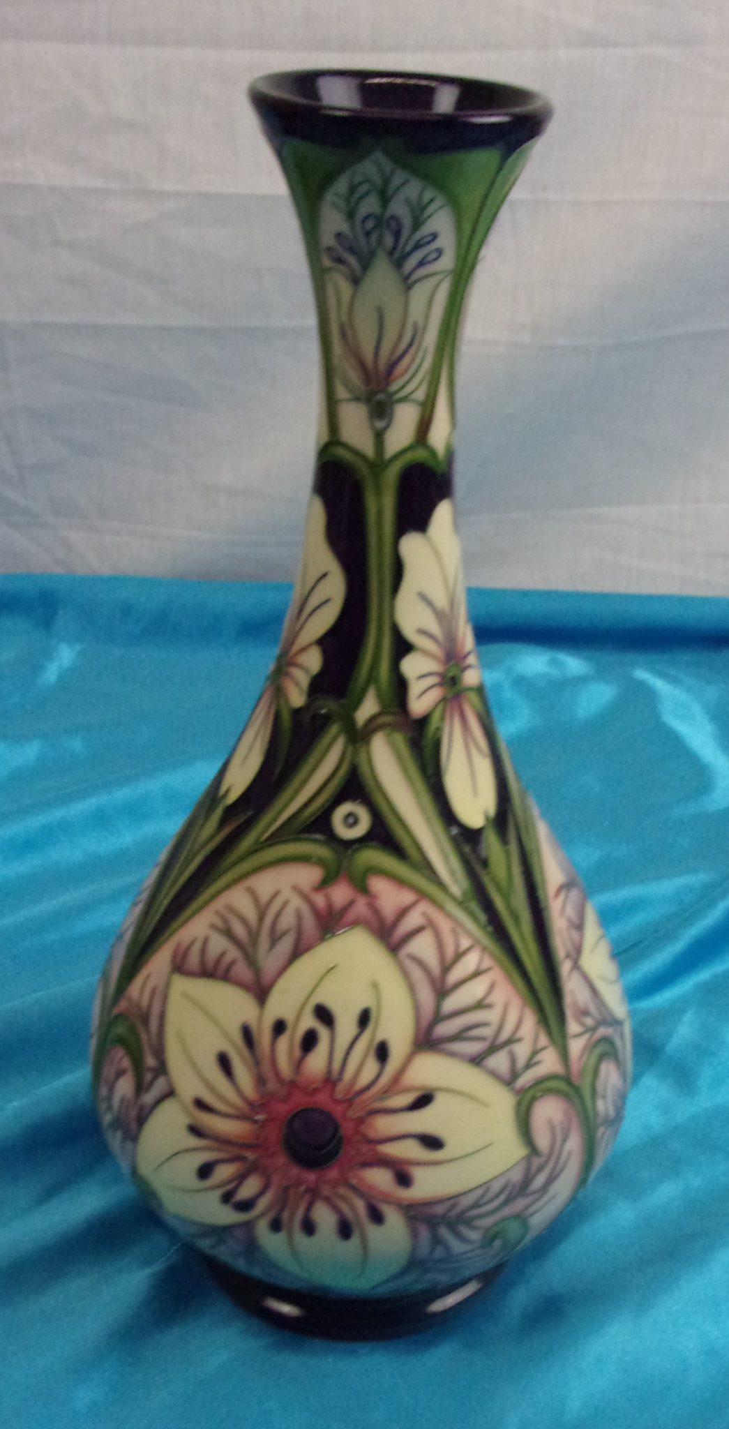 Tall Moorcroft White Lily Vase - Sally Antiques