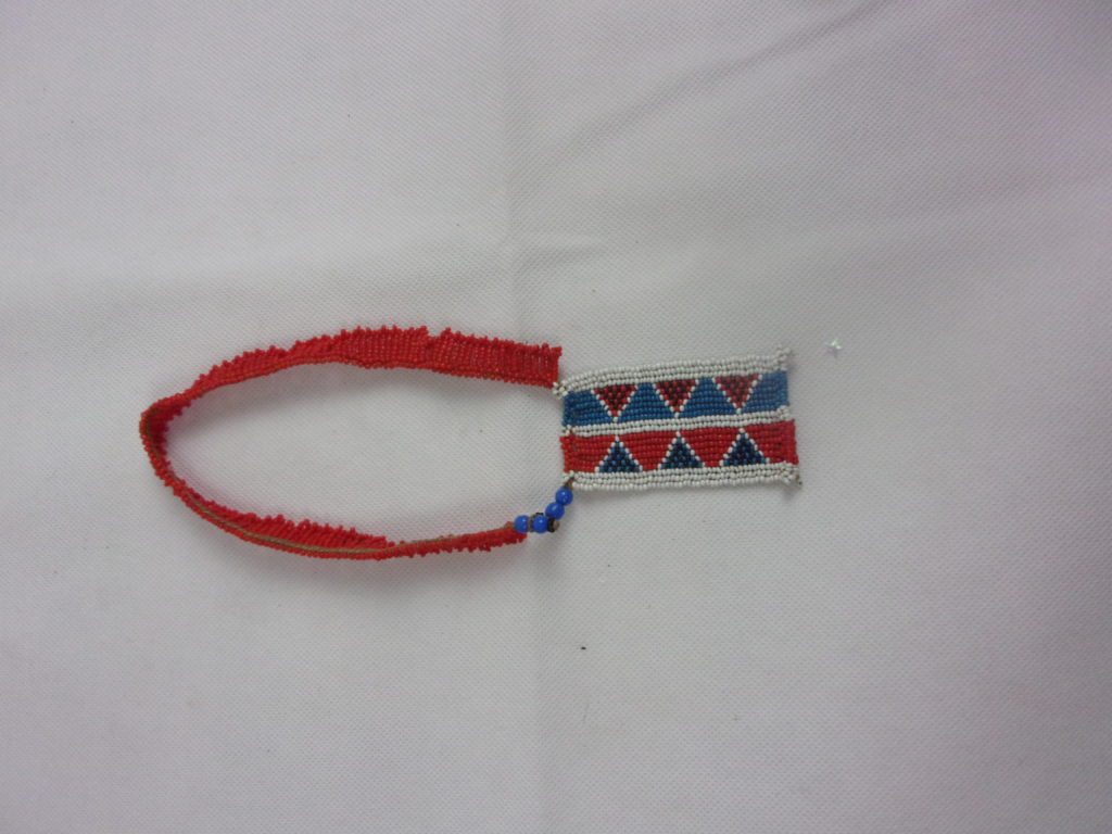 Zulu Tribal Bead Work Arm Band In Red With A Drop Down Panel - Sally ...