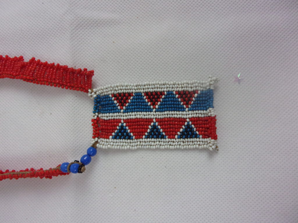 Zulu Tribal Bead Work Arm Band In Red With A Drop Down Panel - Sally ...