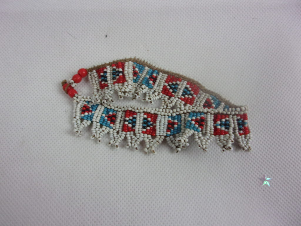 Zulu Tribal Bead Work Arm Band In White With Inset Red And Panels ...