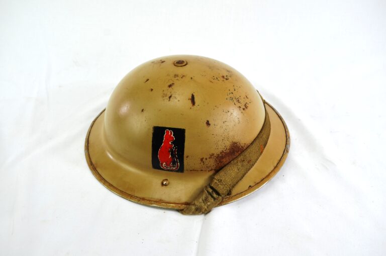 Original WW2 1939 British 8th Army Desert Rats Helmet - Sally Antiques