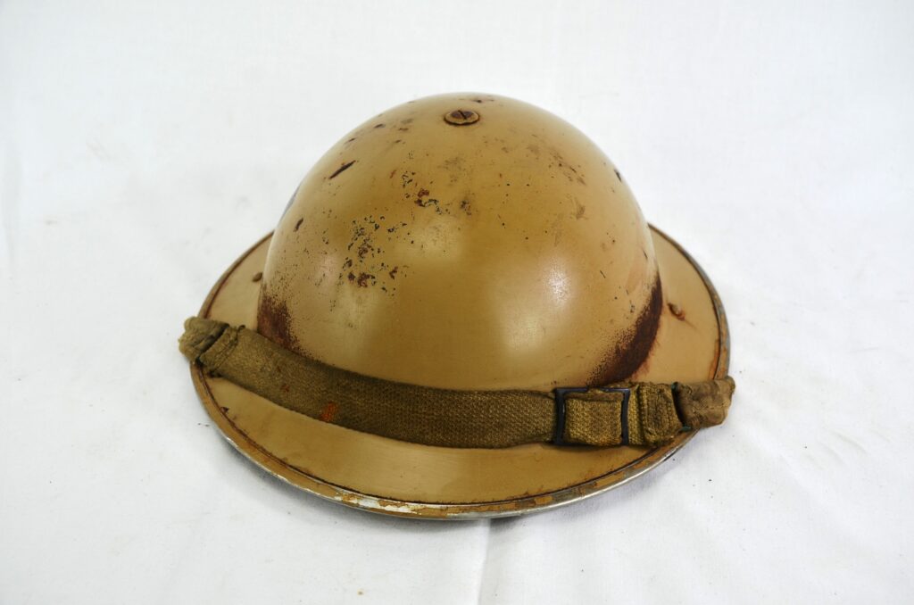 Original WW2 1939 British 8th Army Desert Rats Helmet - Sally Antiques