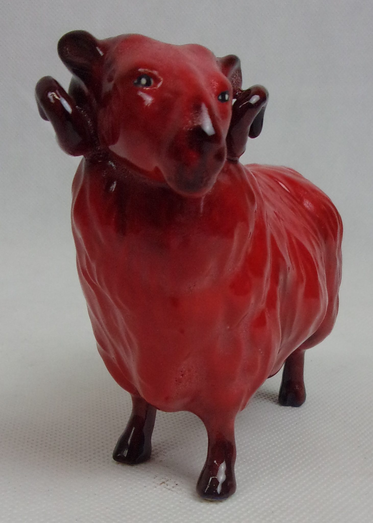 John Beswick Pottery Ram In Flambe Glaze - Sally Antiques