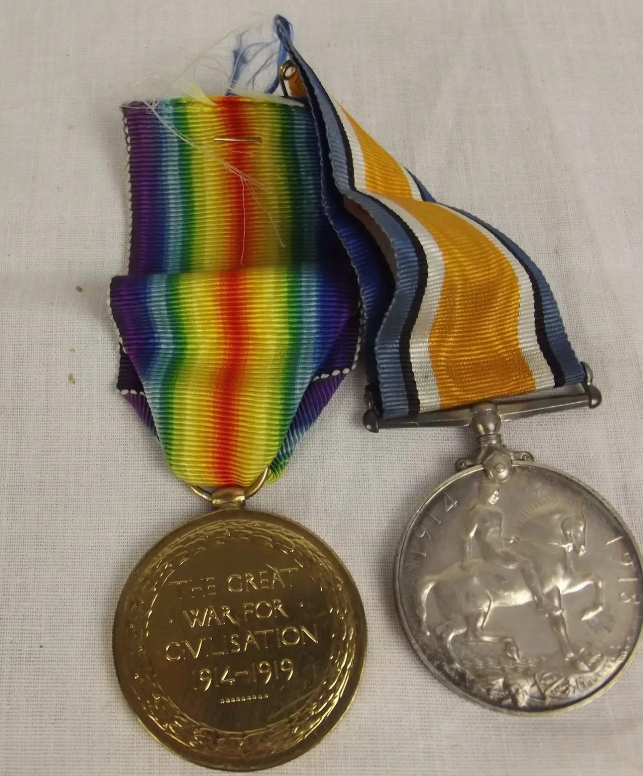 British WW1 Royal Artillery Medal Pair To Gunner A. Levey - Sally Antiques