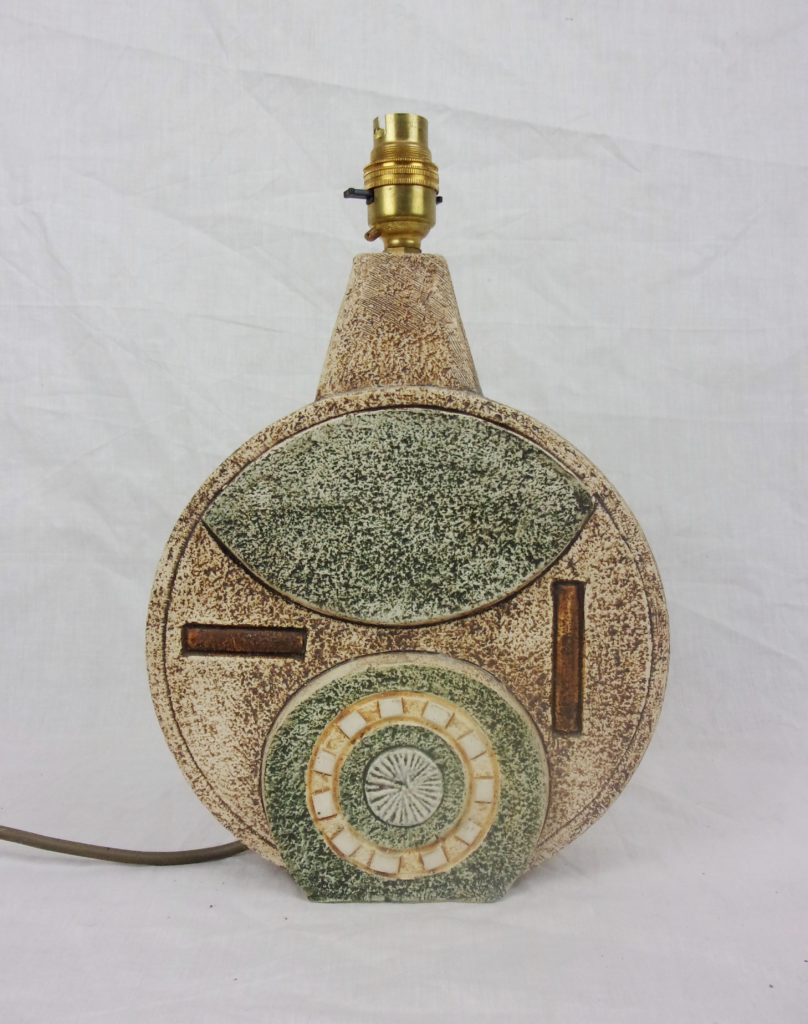 Troika Pottery Wheel Lamp Base Signed CH c1970’s - Sally Antiques