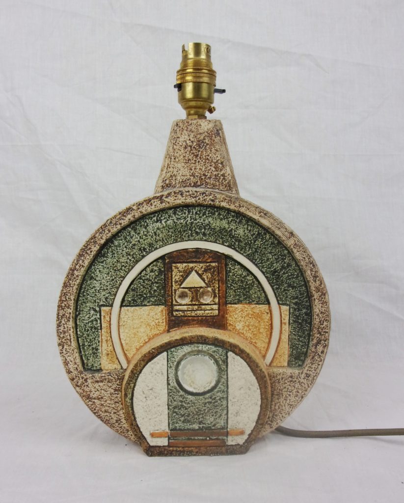 Troika Pottery Wheel Lamp Base Signed CH c1970’s - Sally Antiques