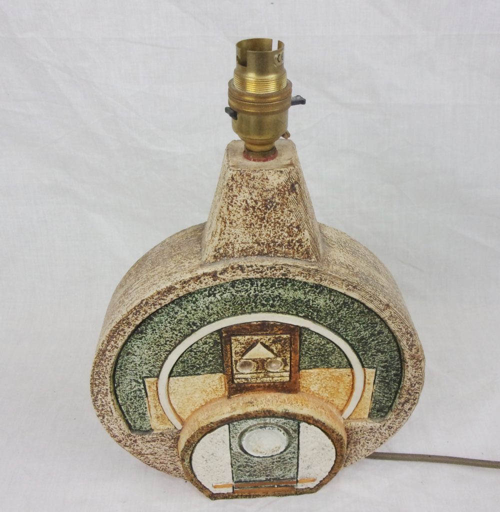Troika Pottery Wheel Lamp Base Signed CH c1970’s - Sally Antiques
