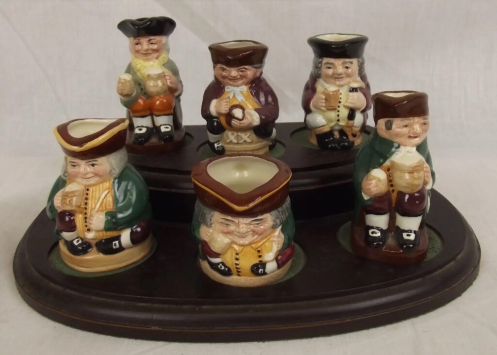 Royal Doulton Set Of Six Miniature Toby Jugs On Stand Limited Edition ...