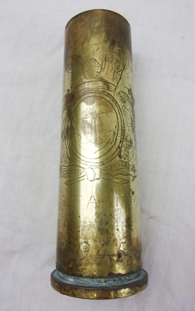 1942 Trench Art 40mm Bofors Shell Case Engraved C S Pacific 1945 ...