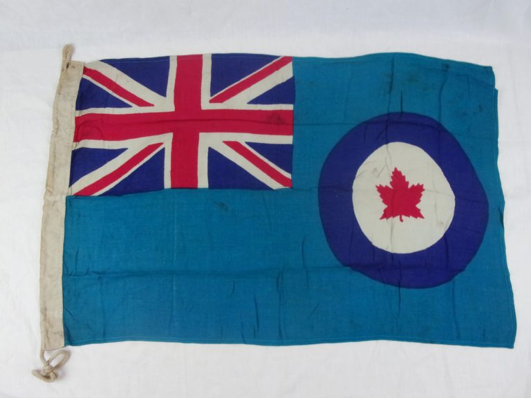 WW2 Royal Canadian Air Force Base Flag Dated 1945 - Sally Antiques