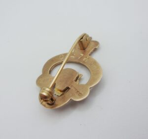 9ct Yellow Gold & Enamel Royal British Legion Pin Badge - Sally Antiques