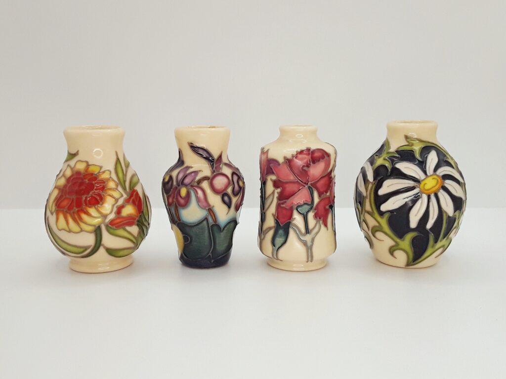 Complete Set of Moorcroft Miniature Floral Months of The Year Vases ...