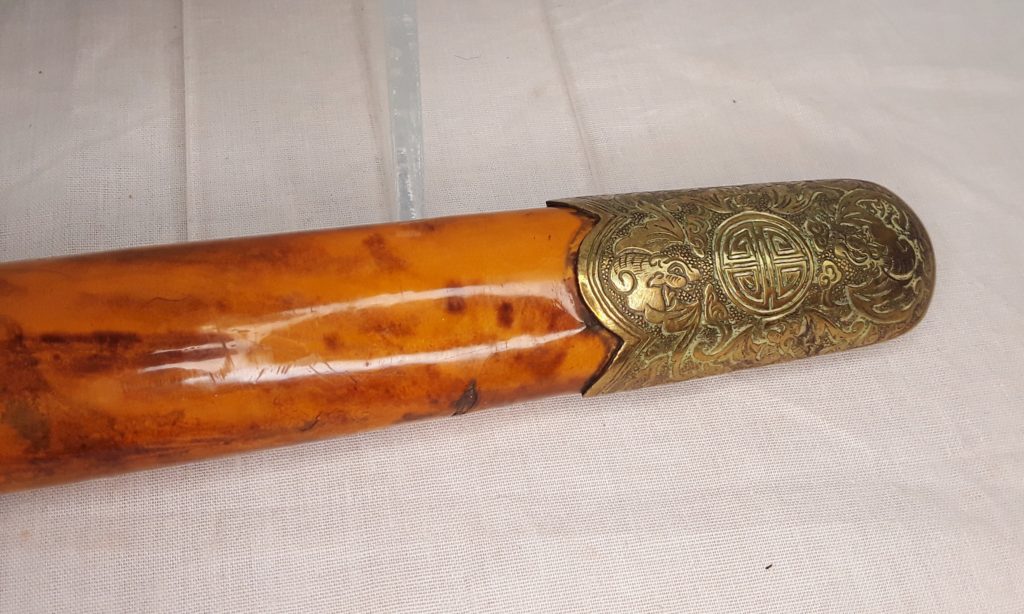 Circa 1800 Chinese Double Jian Short Swords With Scabbard - Sally Antiques