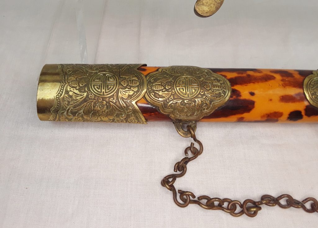 Circa 1800 Chinese Double Jian Short Swords With Scabbard - Sally Antiques