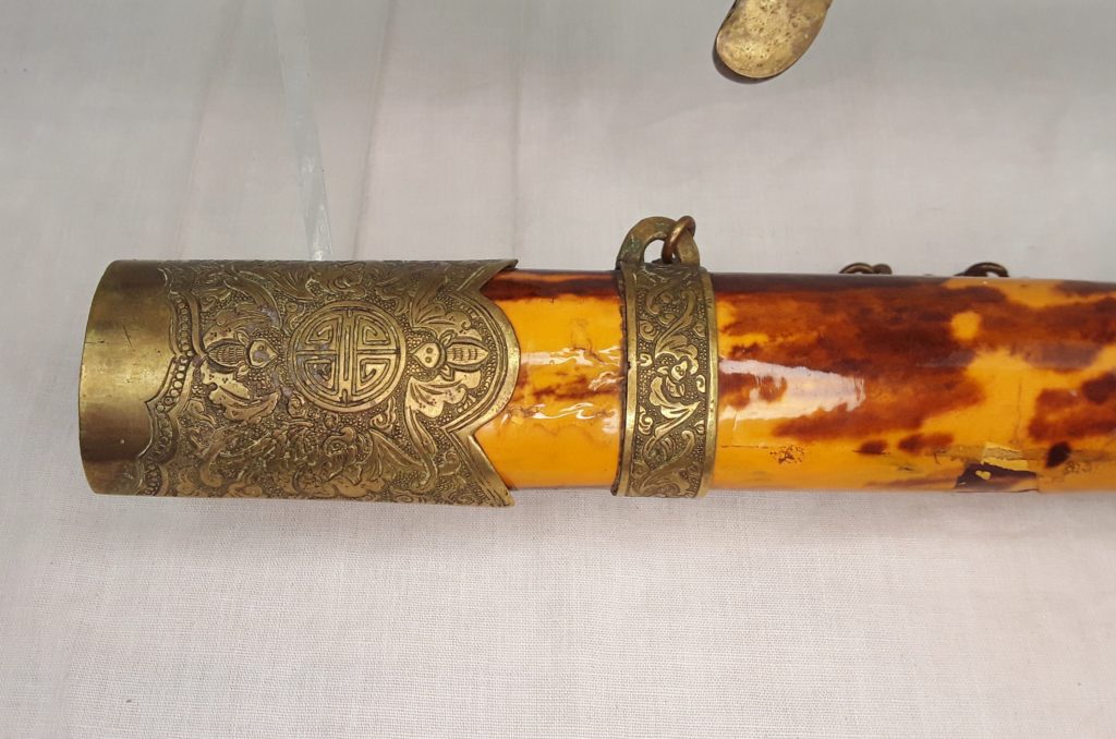 Circa 1800 Chinese Double Jian Short Swords With Scabbard - Sally Antiques