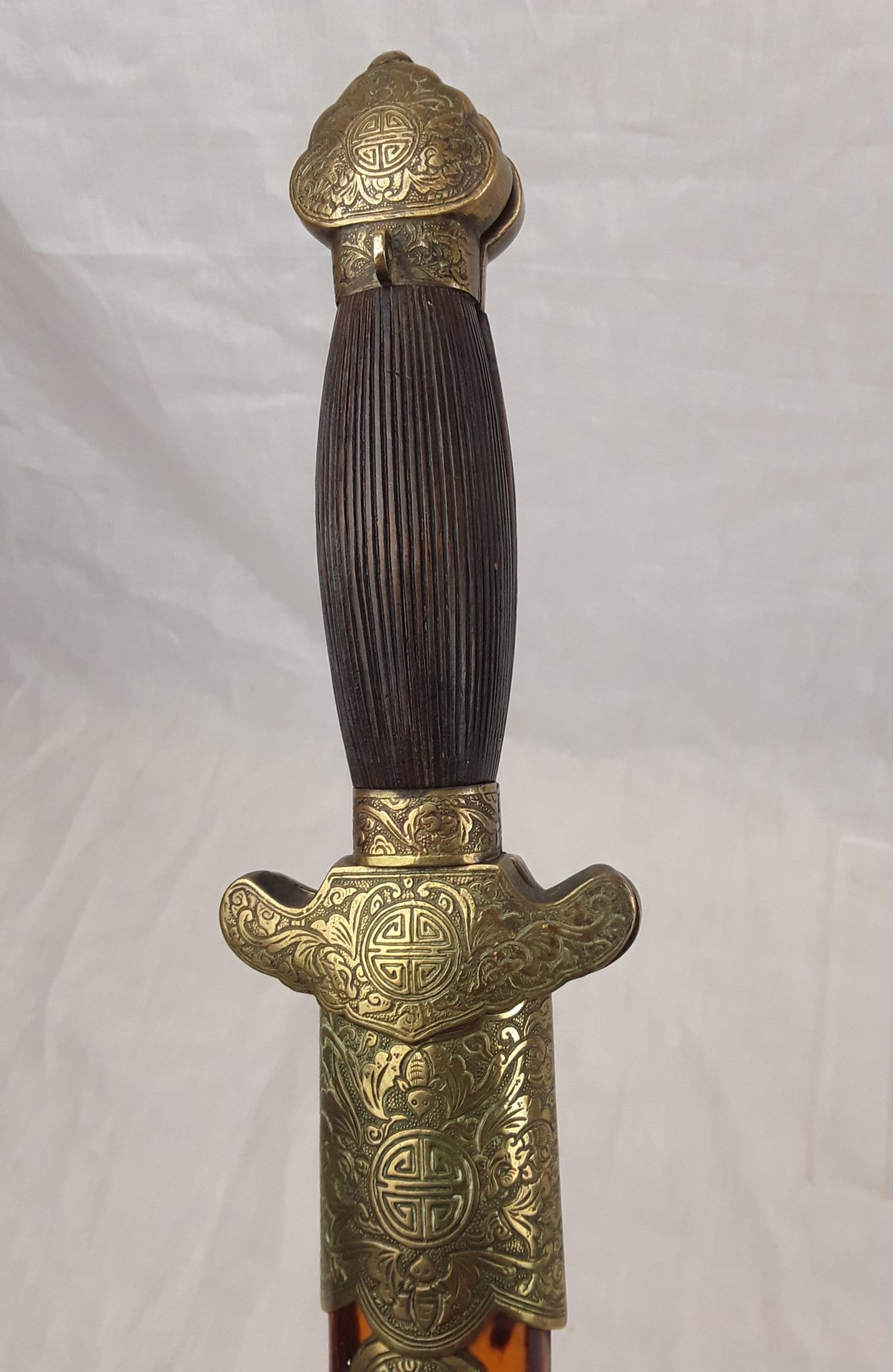 Circa 1800 Chinese Double Jian Short Swords With Scabbard - Sally Antiques
