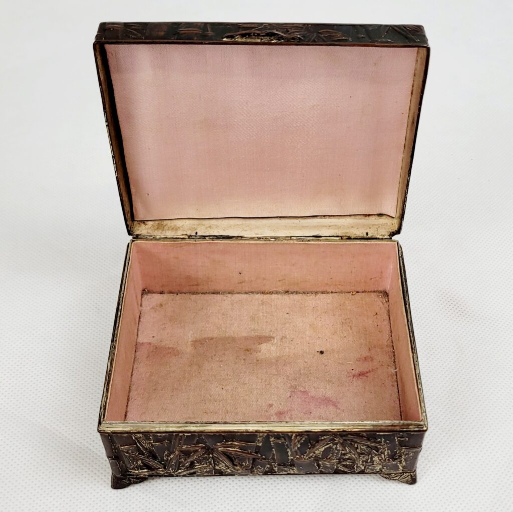 19th Century Japanese White Metal Silver Casket - Sally Antiques